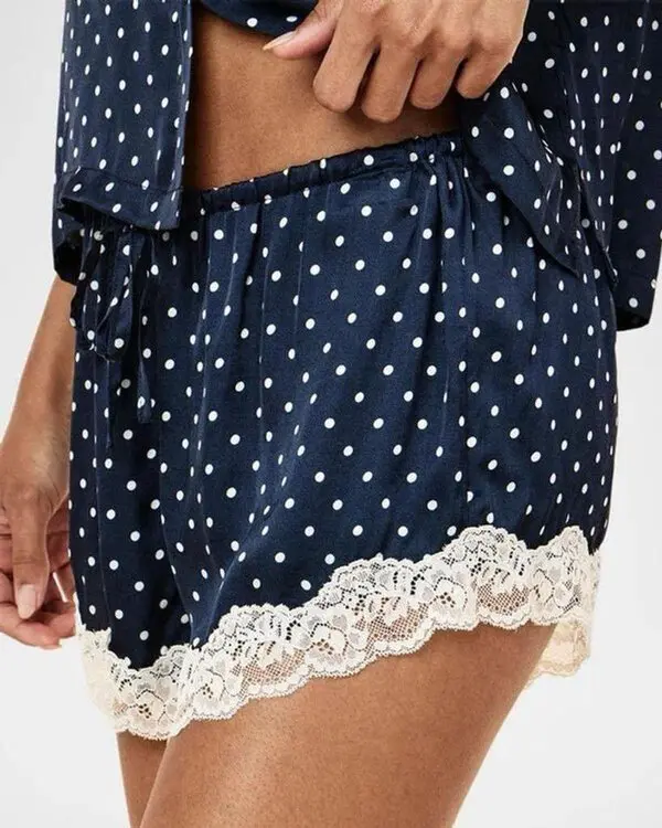 PAPINELLE Annabelle Polka Dot Satin Pajama Set
