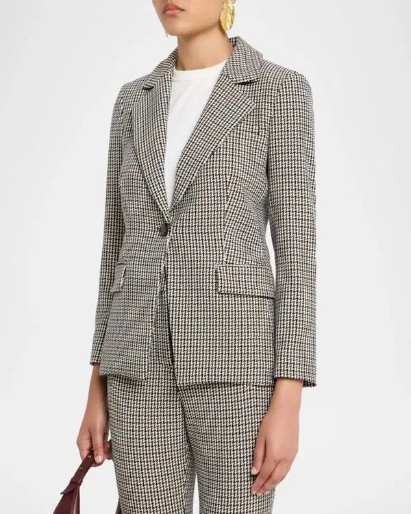 Veronica Beard Healy Houndstooth Dickey Jacket