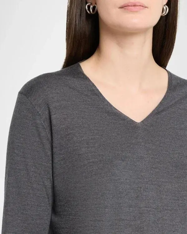 THE ROW Pruce Wool-silk Long-sleeve Top
