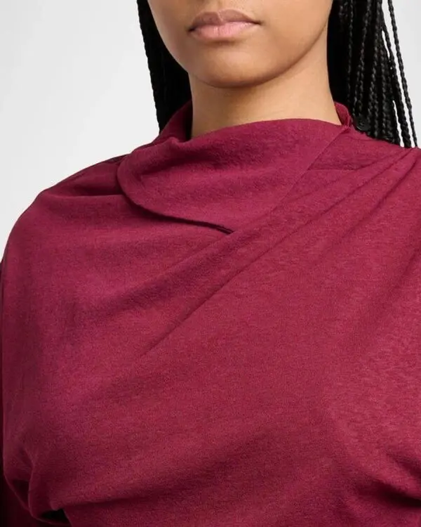 Proenza Schouler Golda Gauze Draped Long-sleeve Top