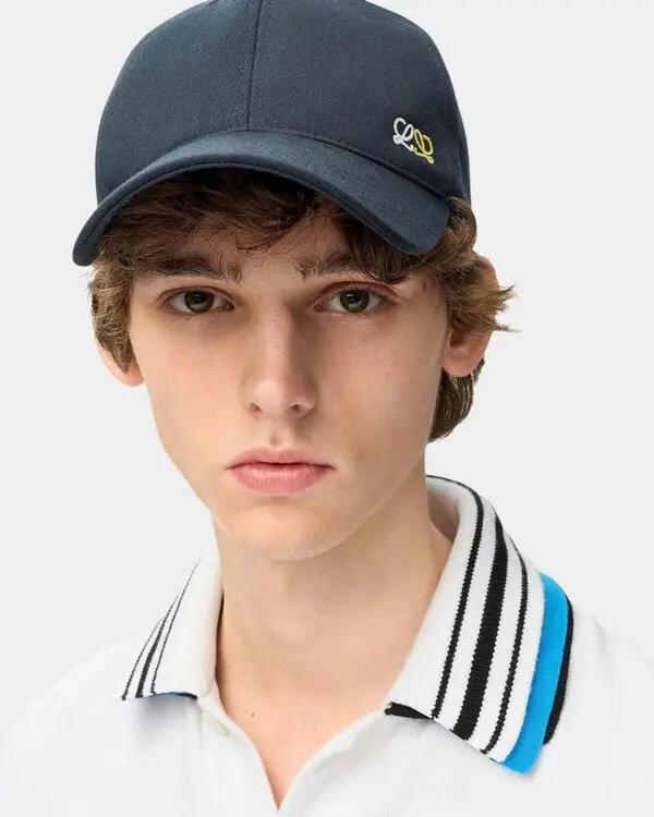 Loewe Flag Patch Cotton Baseball Cap - Deep Navy
