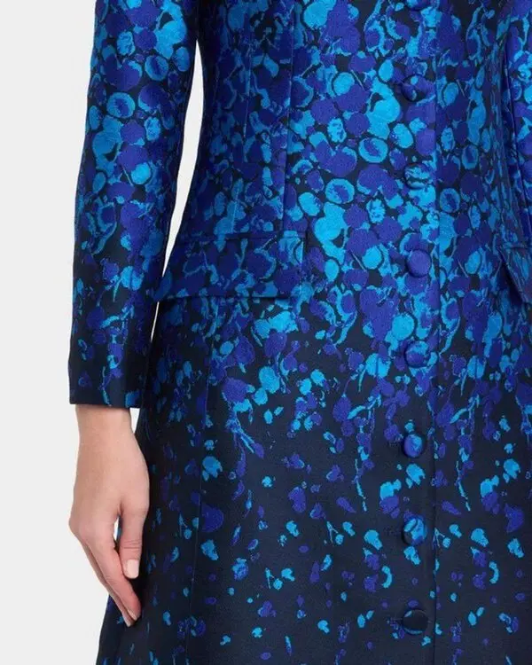 Rickie Freeman For Teri Jon Abstract-print Mikado Coat Dress