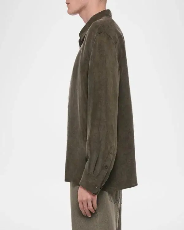 Helmut Lang Apos;s Fluid Lyocell And Viscose Button-down Shirt