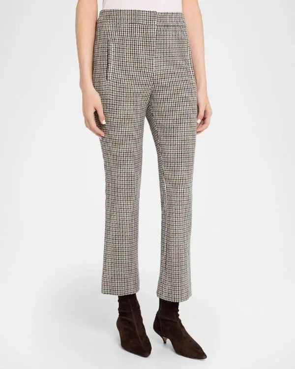 Veronica Beard Arte Check Plaid Kick-flare Pants