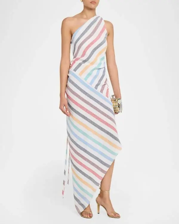 JBQ Mena Asymmetric Striped Dress - Candy Stripe