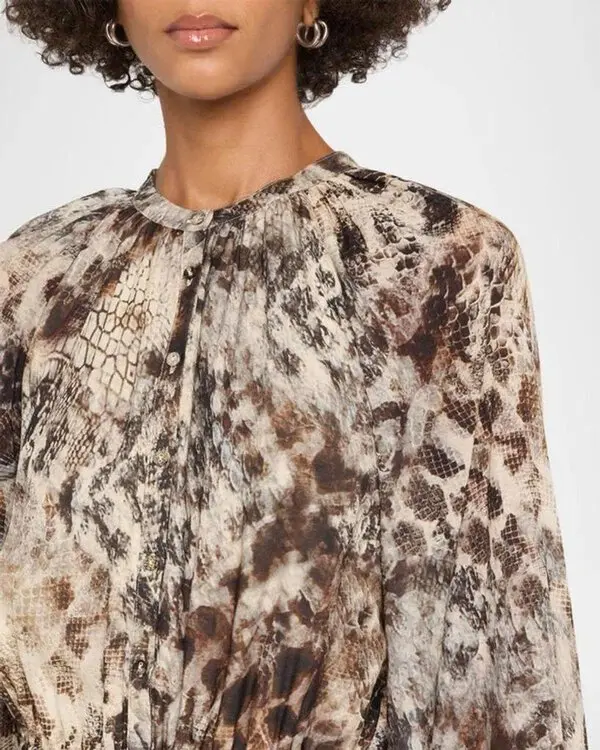 Ramy Brook Vivi Snake-printed Mini Dress - Bone Pytho