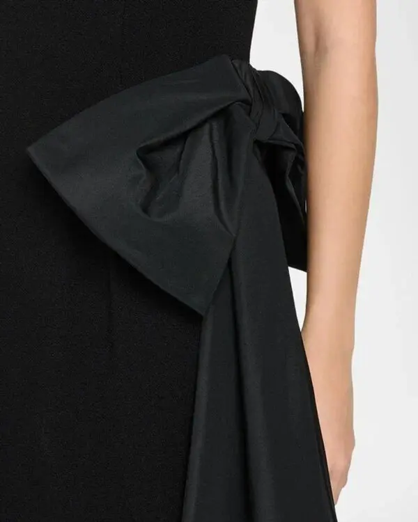 Rickie Freeman For Teri Jon Taffeta Embellished Side-bow Gown