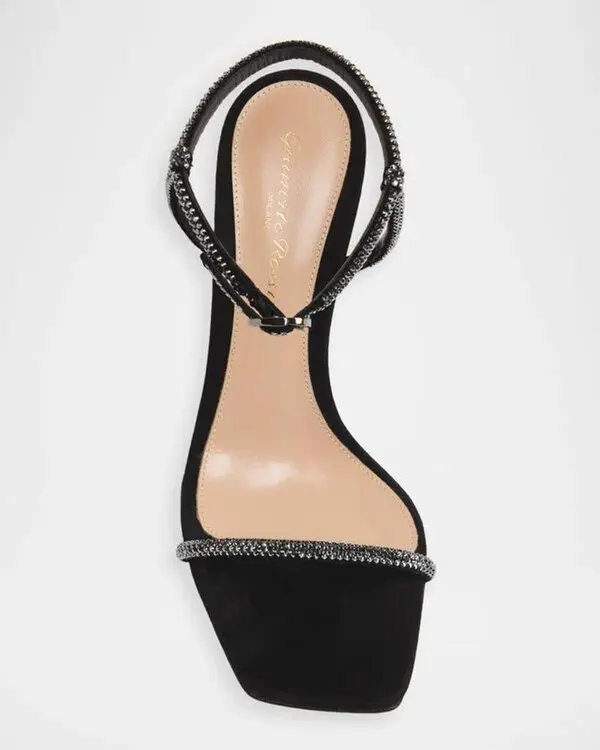GIANVITO ROSSI 95mm Embellished Suede Ankle-strap Sandals