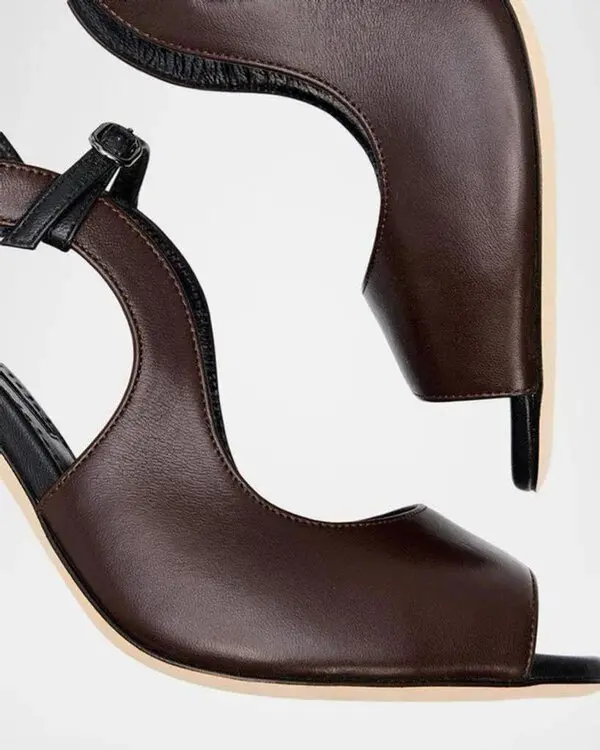 Manolo Blahnik 105mm Chungasan Leather Slingback Sandals