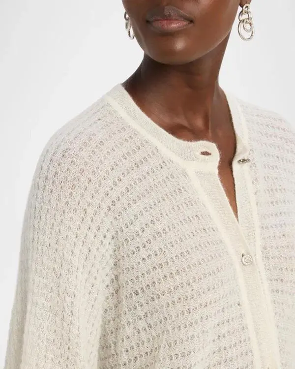 Ba&sh Isolar Pointelle-knit Cardigan