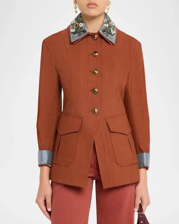 Veronica Beard Laramie Dickey Jacket - Rust
