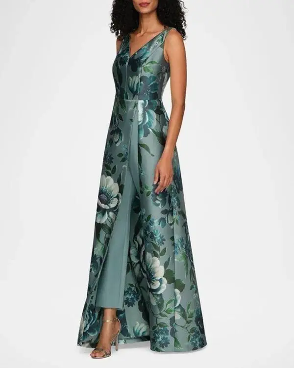 KAY UNGER Isabelle Floral-print Walk-thru Jumpsuit