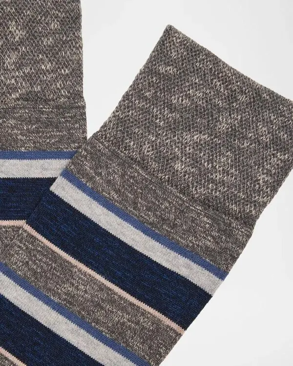 Marcoliani Apos;s Multi-stripe Crew Socks - Navy