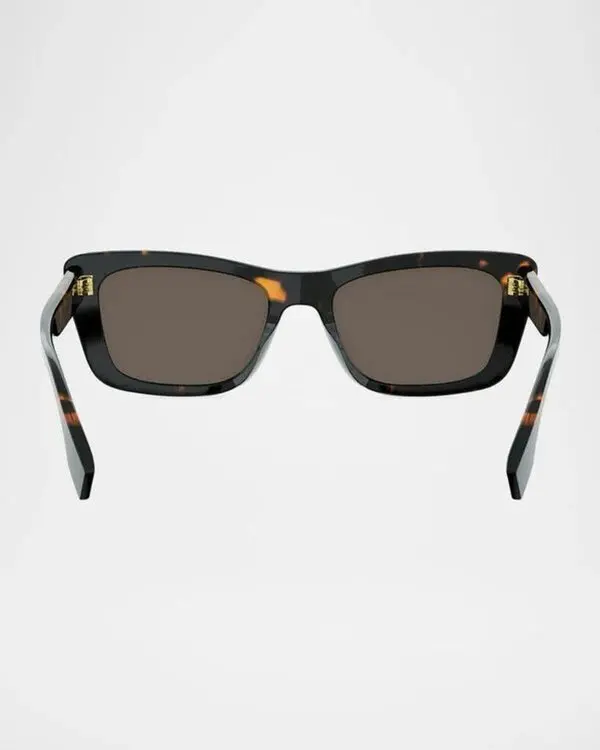 Fendi Lettering Acetate Rectangular Sunglasses - Dark Havan