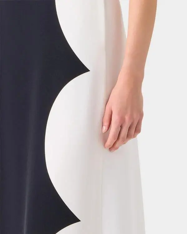Akris Sleeveless Cloud-print Silk Crepe Maxi Dress - Black-whit