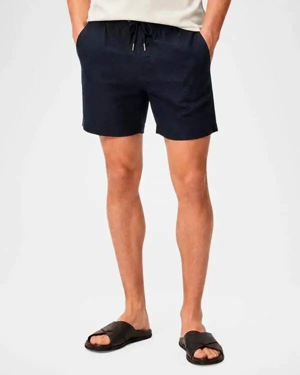 Onia Apos;s Stretch Linen Drawstring Shorts - Midnight