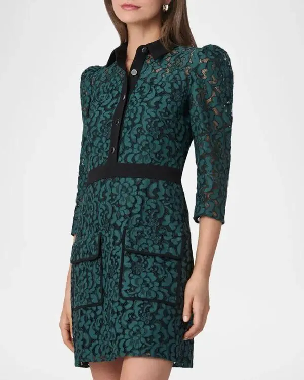 Shoshanna Tracey Corded Lace Mini Dress