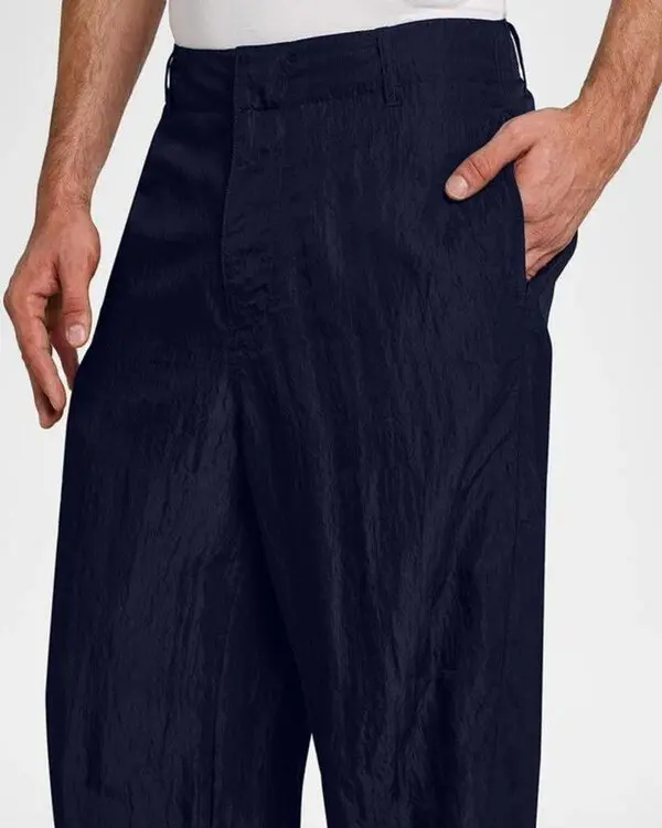Giorgio Armani Apos;s Crinkled Viscose Trousers