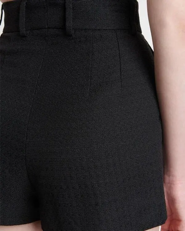 Dolce & Gabbana Carretto-button Textured Cotton-linen Shorts - Nero