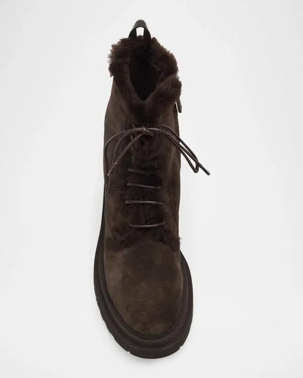 Brunello Cucinelli Monili-trim Suede Ankle Boots - Pepper
