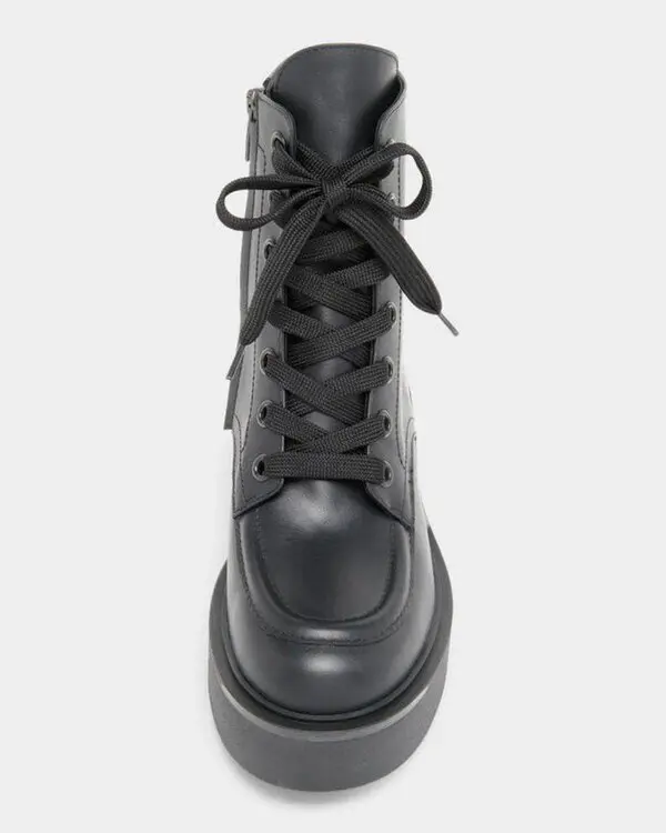 GIANVITO ROSSI Leather Lace-up Boots - Nero