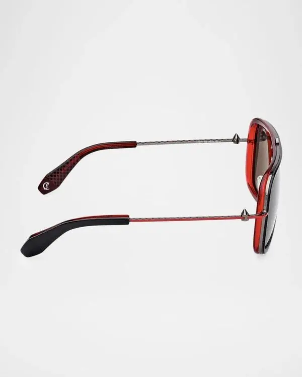 CHRISTIAN LOUBOUTIN Greggo Lb0013 62mm Navigator Sunglasses - Shiny Blac