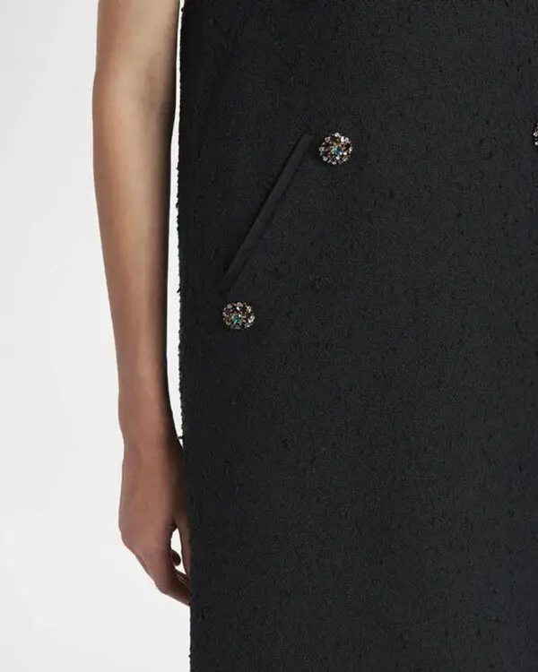 Dolce & Gabbana Crystal Embellished Sleeveless Boucle Dress - Nero