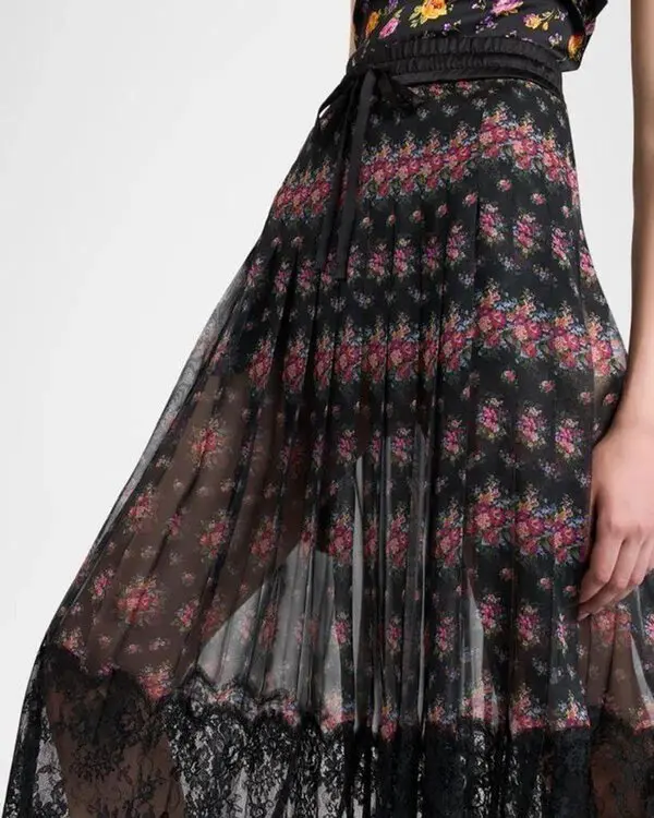 Dolce & Gabbana Small Flower Bouquets-print Skirt - Mazzolini