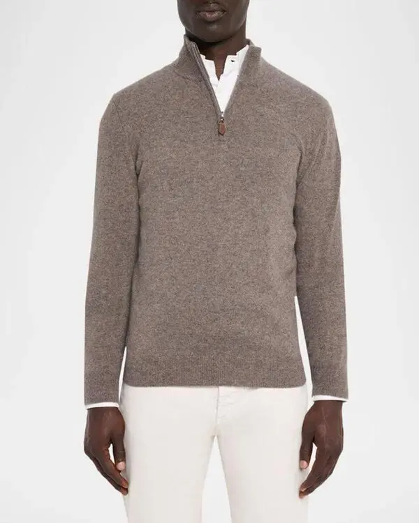 Neiman Marcus Apos;s Cashmere Quarter-zip Sweater - Quarry