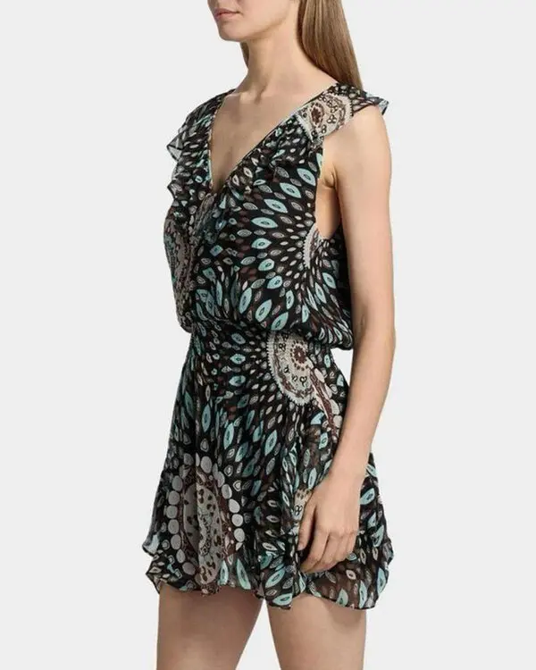Ramy Brook Morgan Printed Silk A-line Mini Dress