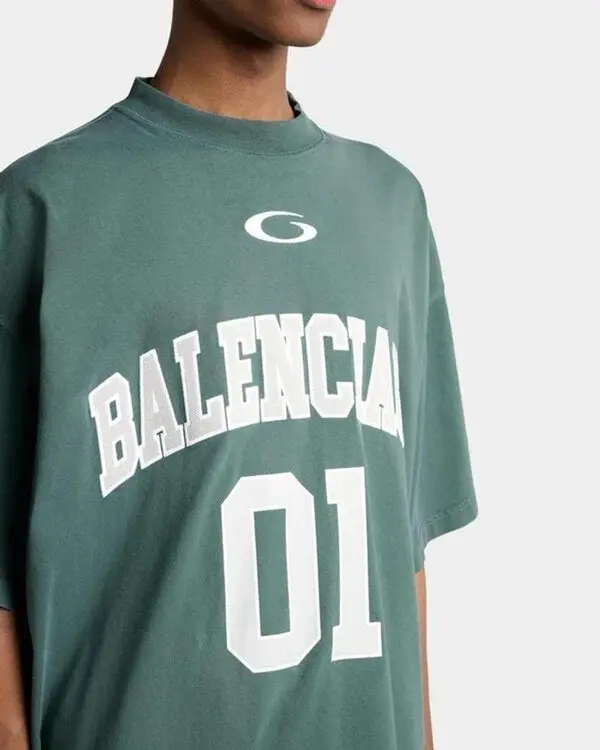 Balenciaga Apos;s Basketball Logo Oversized Fit T-shirt