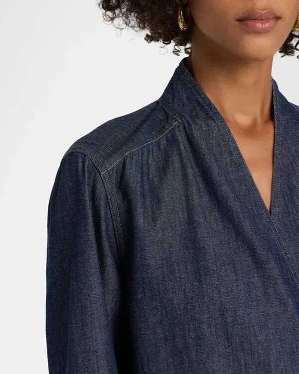 Eileen Fisher Curved Surplice Denim Jacket - Dkind