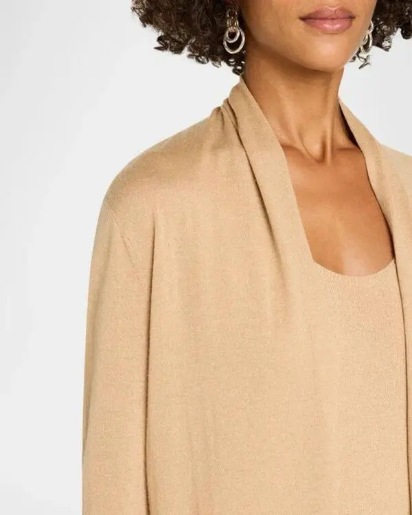 Neiman Marcus Superfine Cashmere Duster Cardigan - Camel