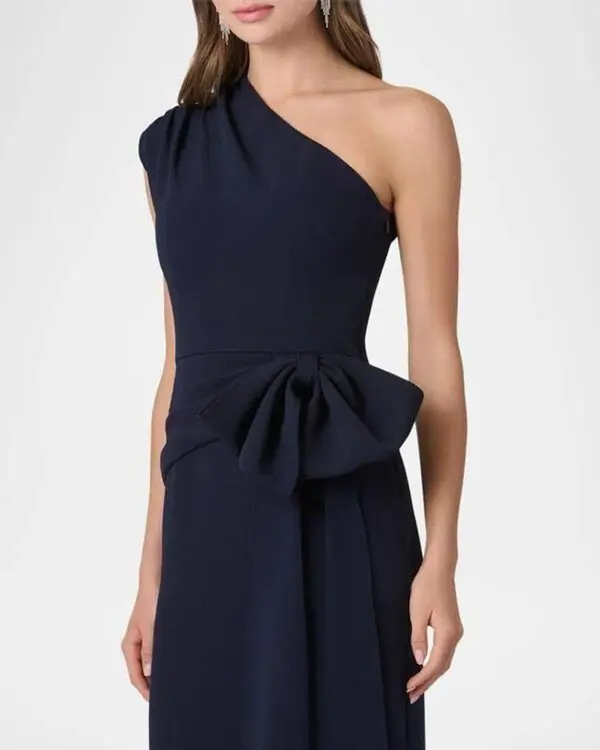 Shoshanna Ansley Draped One-shoulder Maxi Dress - Navy