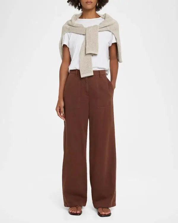 Eileen Fisher High-waisted Organic Cotton Pants - Trufl
