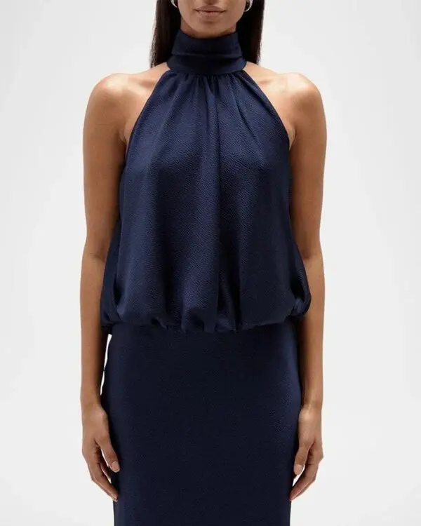 Amsale Blouson Halter Gown