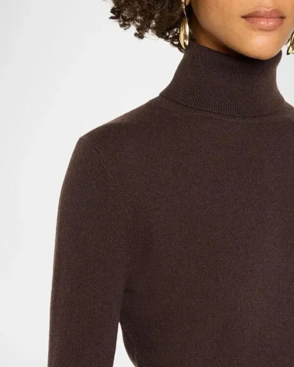 Neiman Marcus Cashmere Turtleneck Sweater - Chocolate