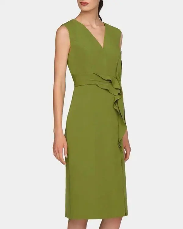 KAY UNGER Maya Ruffle Midi Dress