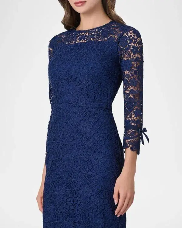 Shoshanna Suzanne Floral Lace Mermaid Midi Dress