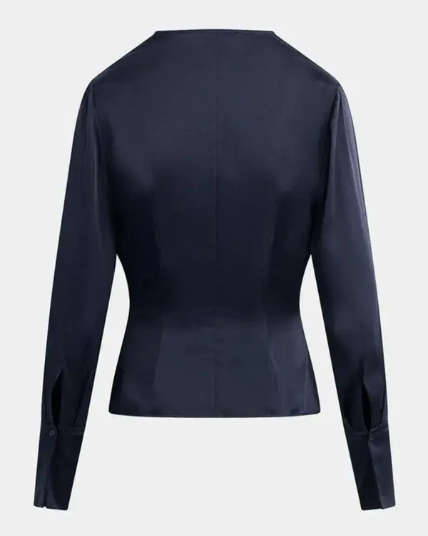 FAVORITE DAUGHTER The Romance Satin Pleated Top - Midnight