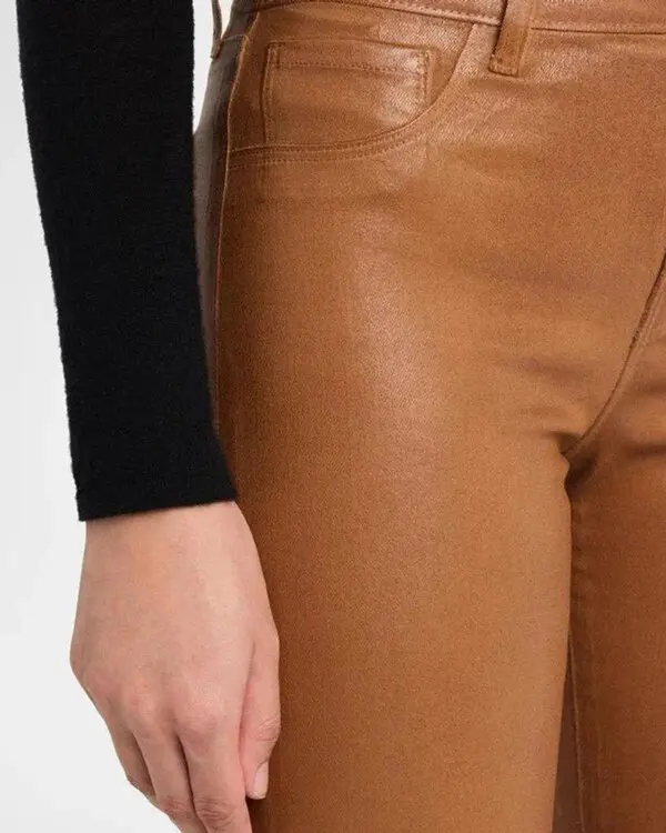 L & APOS;AGENCE Selma High-rise Coated Sleek Baby Boot Jeans