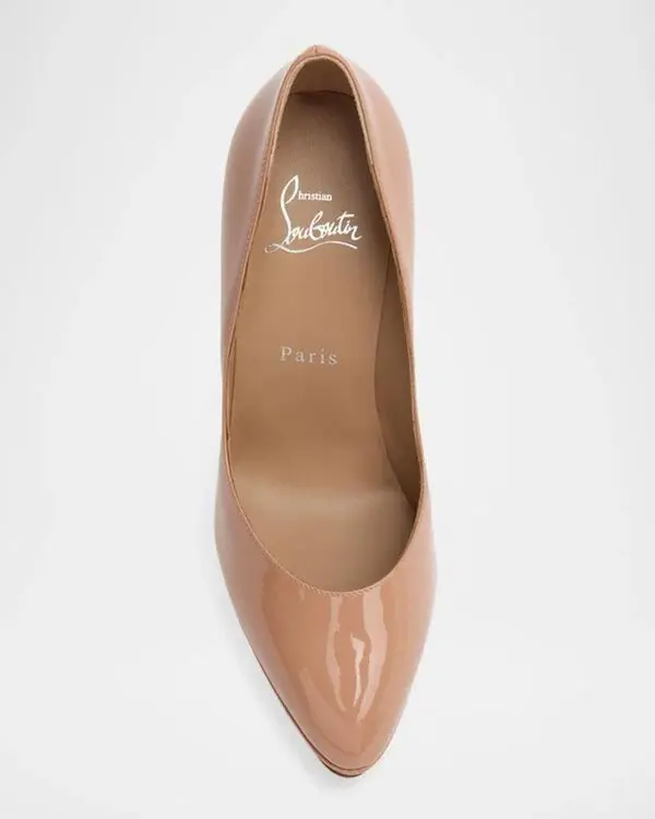 CHRISTIAN LOUBOUTIN 120mm Fannylove Alta Patent Leather Pumps - Blush/lin
