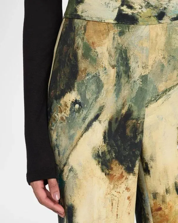 Libertine Modernist Landscape Silk Flare Pants