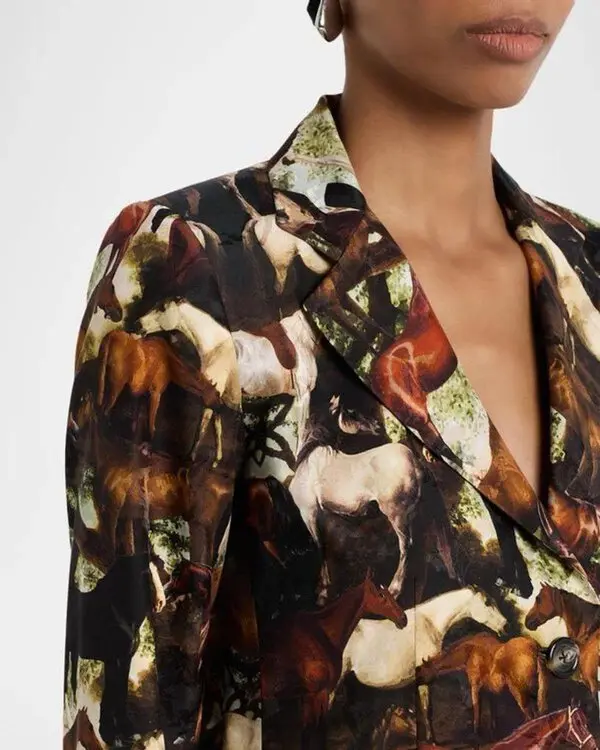 Libertine Take The Reins Silk Single-breasted Jacket - Brown Multi