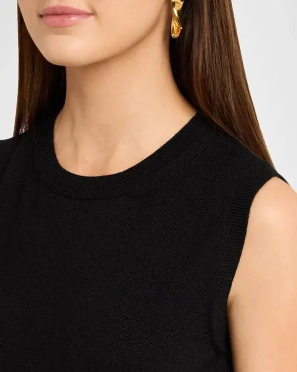 Oscar De La Renta Solid Wool Knit Tank Top