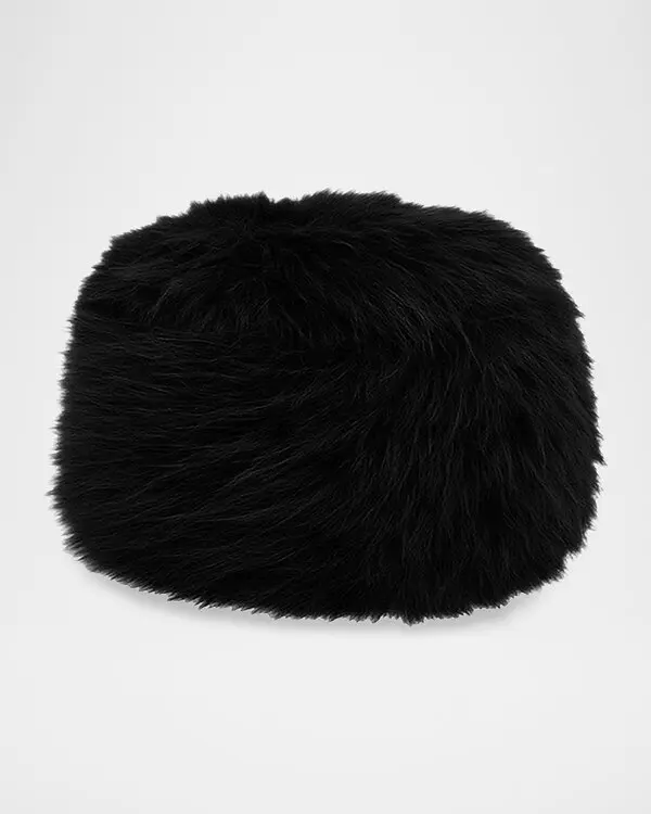 GANNI Faux-fur Cotton Beanie - Pink Necta