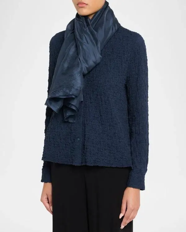 Eileen Fisher Crinkled Organic Silk Scarf
