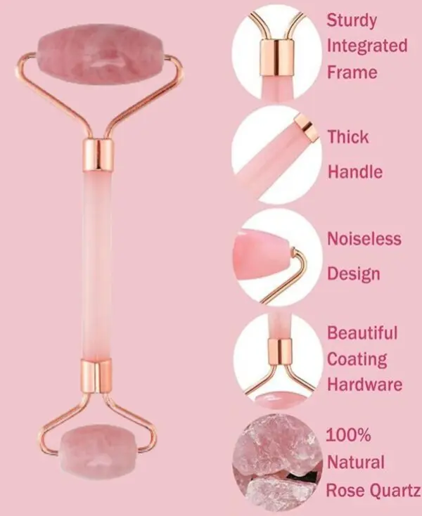 LOVERY 3 Pack Of Rose Quartz Facial Roller