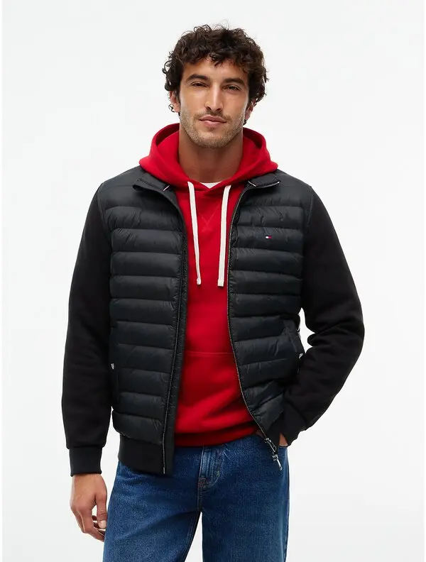 Tommy Hilfiger Mixed Media Zip Sweatshirt Puffer