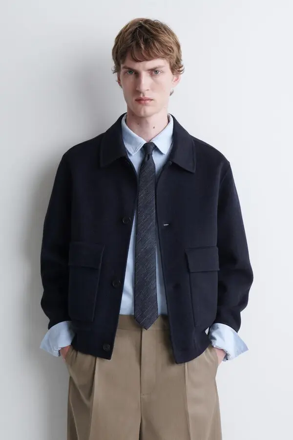Cos Denim-effect Silk-cotton Tie - Blue
